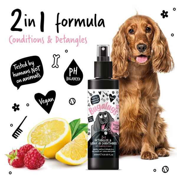 Bugalugs 2-in-1 Raspberry & Lemon Detangling Spray and Conditioner ...