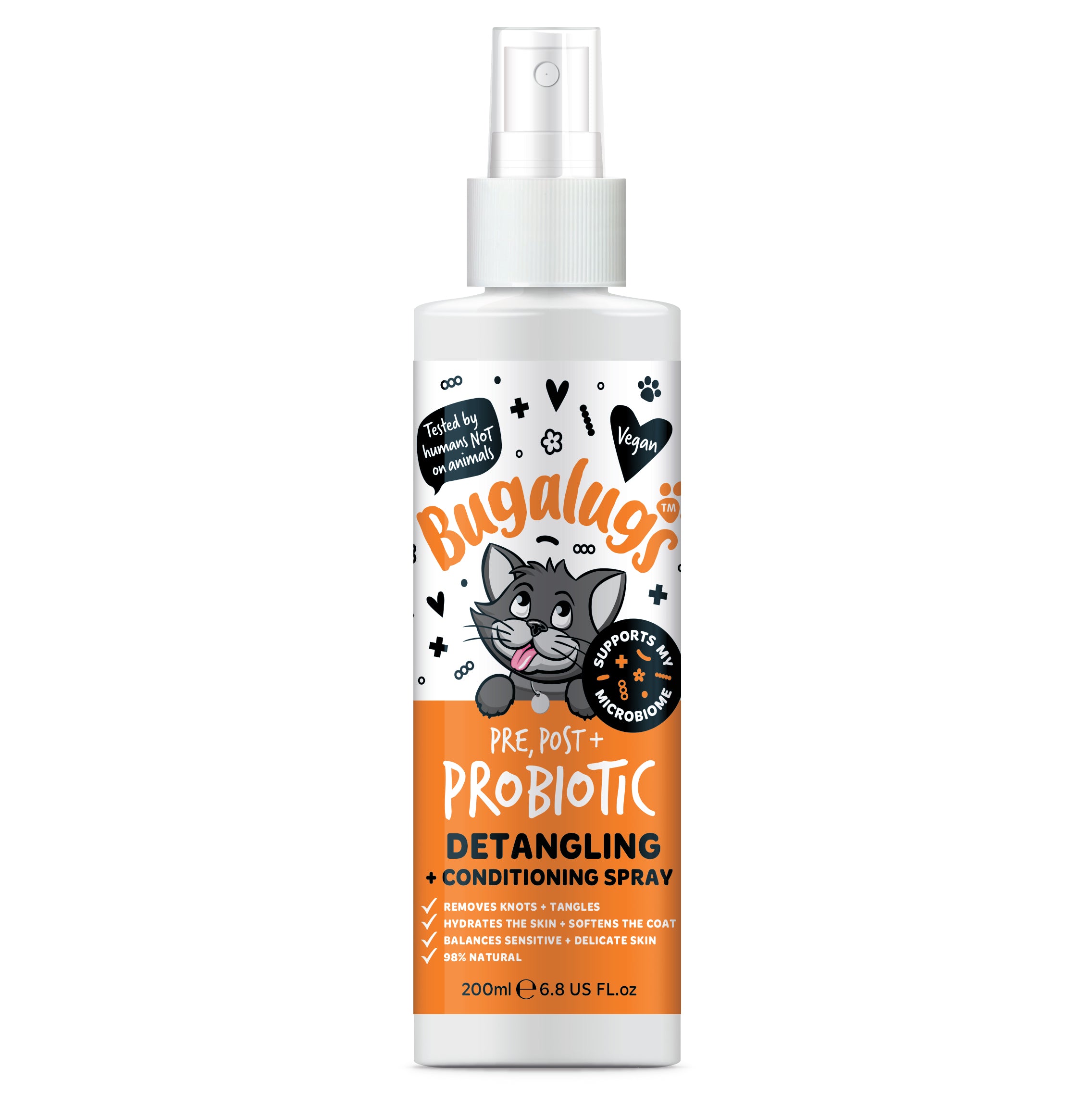 Bugalugs Pre, Post + Probiotic Detangling + Conditioning Spray for Cats ...