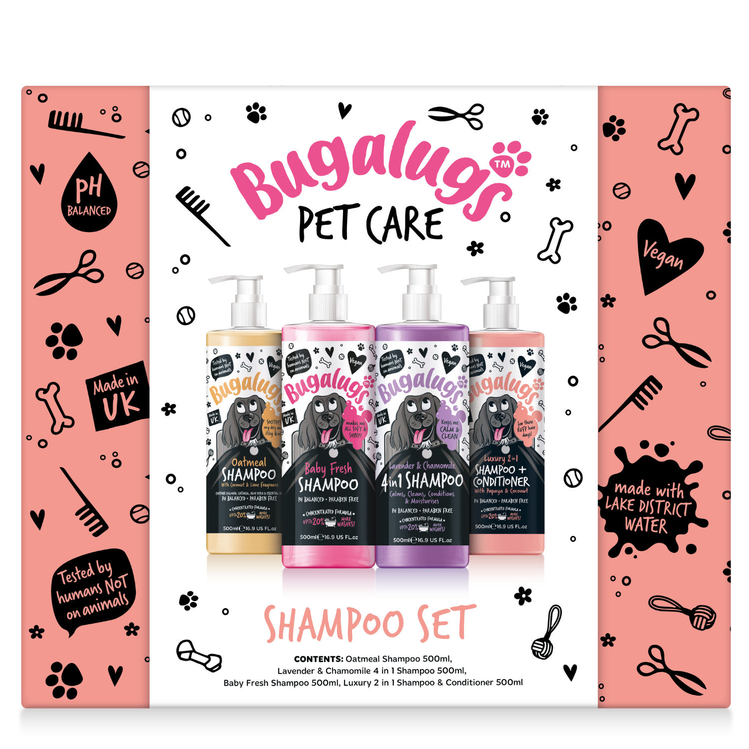 Shampoo Set Dog Grooming Giftset (4x500ml) – Bugalugs Pet Care