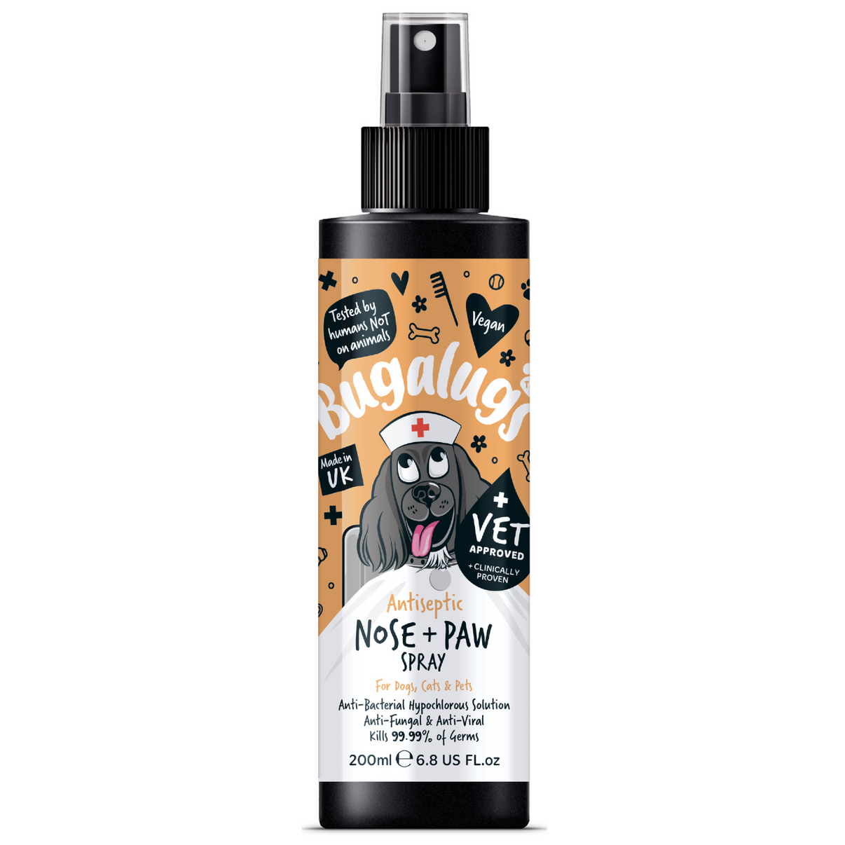 Bugalugs Anti-septic Nose & Paw Spray for Dogs, Cats & Household Pets ...