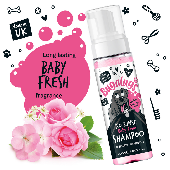 No Rinse Baby Fresh Shampoo | Bugalugs No-Water-Needed Dog Grooming ...