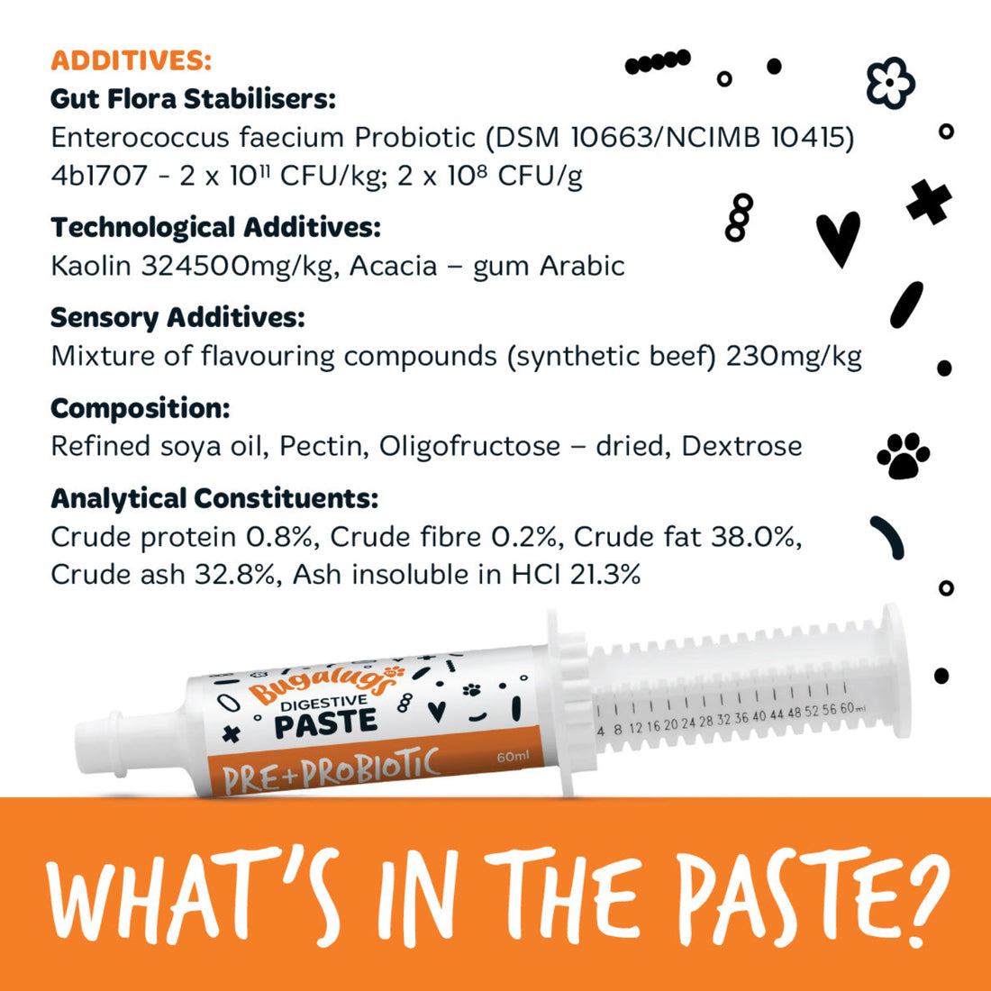 Pre & Probiotic Digestive Paste for Dogs & Cats (60ml) | Bugalugs ...
