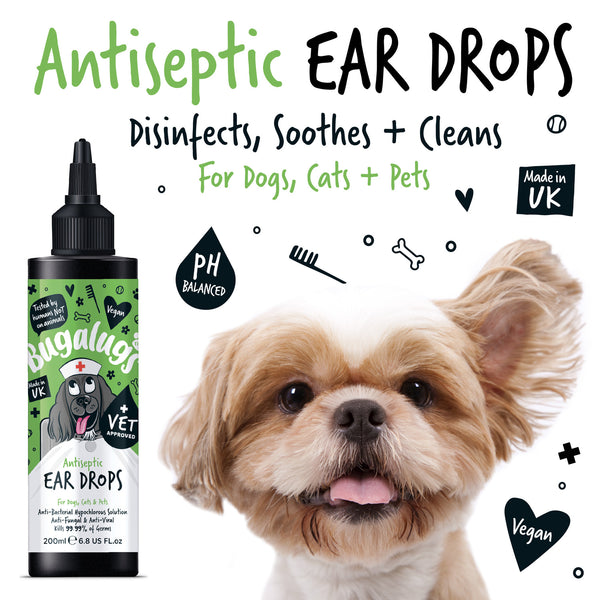 Bugalugs Antiseptic Ear Drops for Dogs, Cats and Other Pets – Bugalugs ...