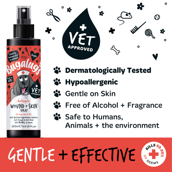 Bugalugs Antiseptic Wound & Skin Spray For Dogs, Cats & Other Pets ...