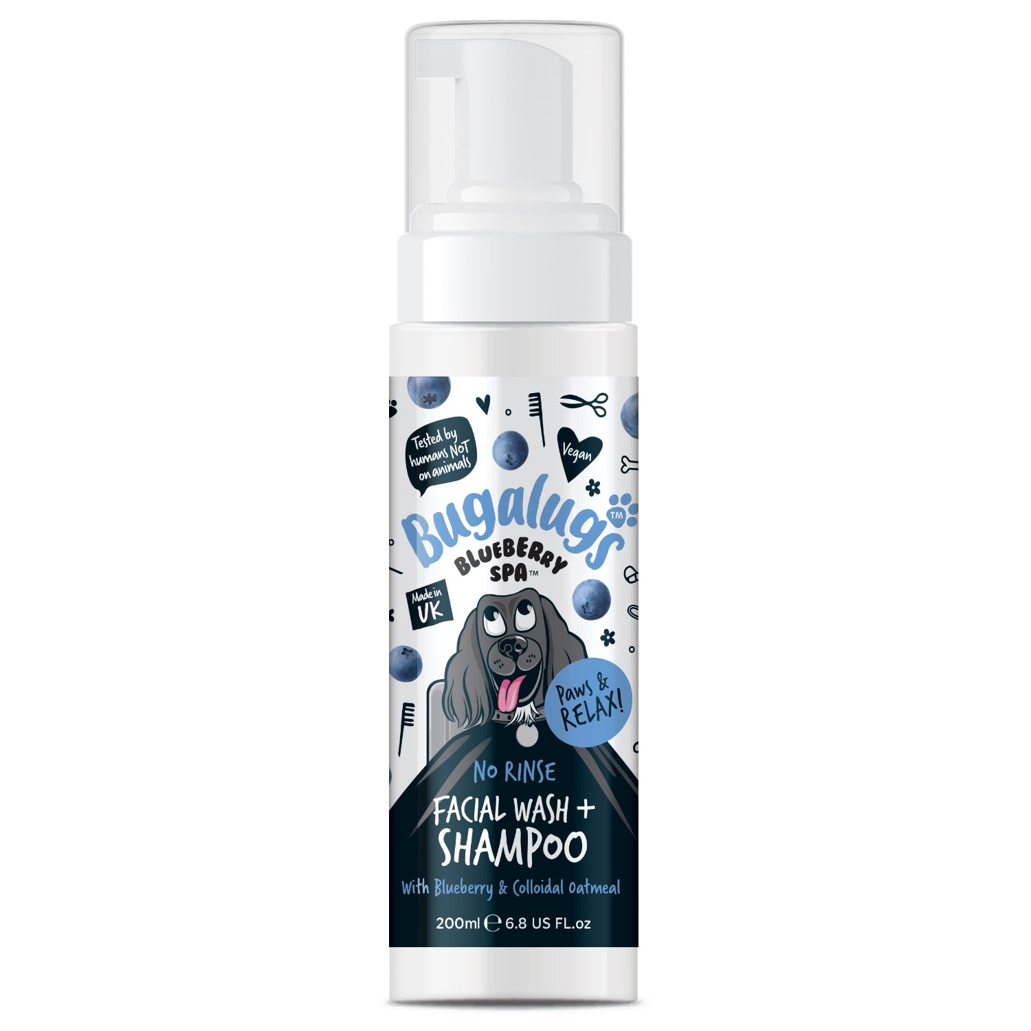 Blueberry Spa™ No-Rinse Facial Wash & Shampoo for Dogs | Bugalugs ...