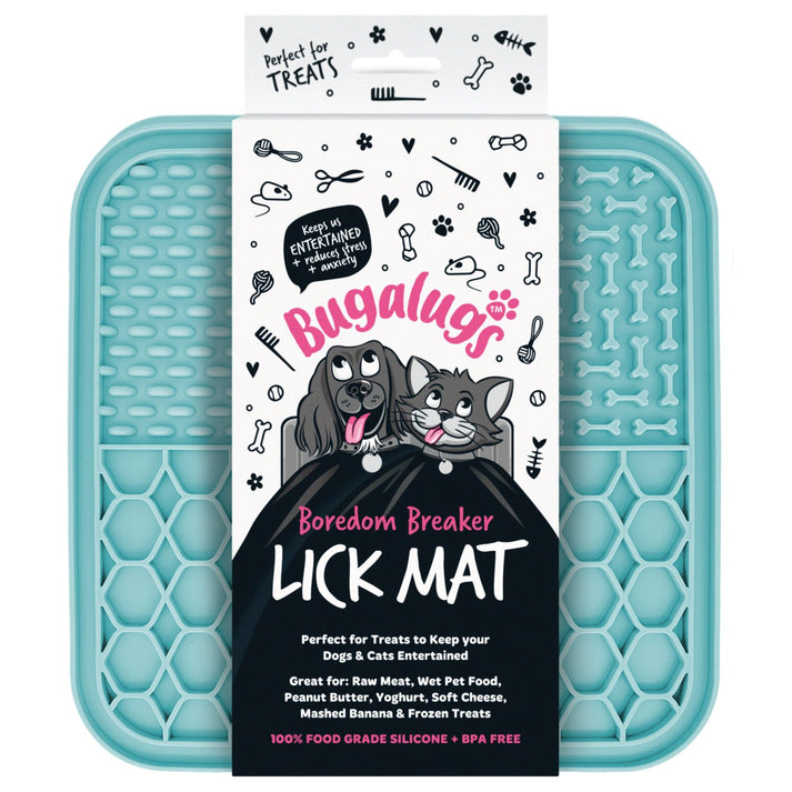 Bugalugs Lick Mat for Dogs & Cats in Blue - Pet Licky Mat Slow Feeder ...