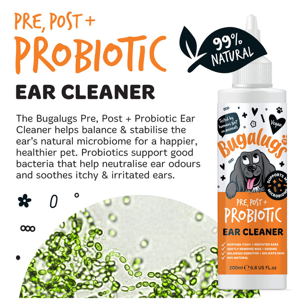 Bugalugs Pre, Post + Probiotic Ear Cleaner for Dogs – Bugalugs Pet Care