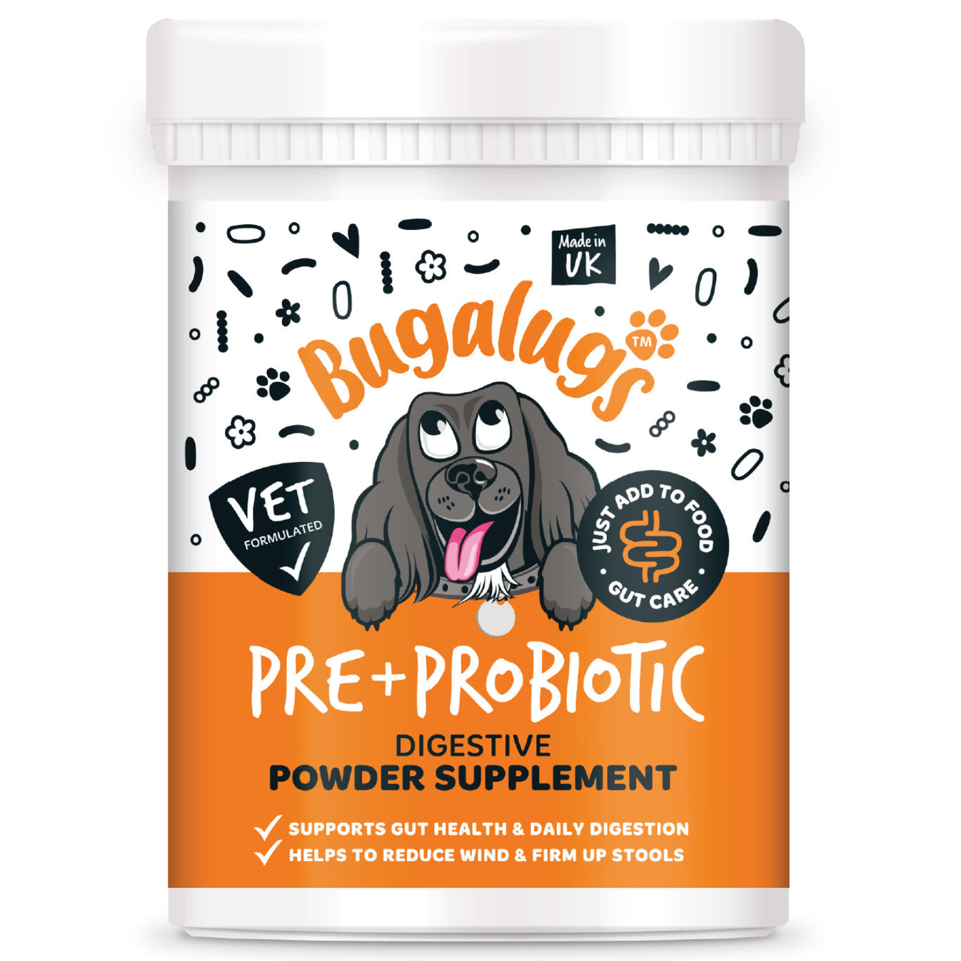 Pre & Probiotic Digestive Supplement for Dogs 200g & Spoon | Bugalugs ...