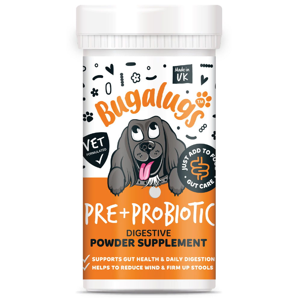 Pre & Probiotic Digestive Supplement for Dogs 80g & Spoon | Bugalugs ...
