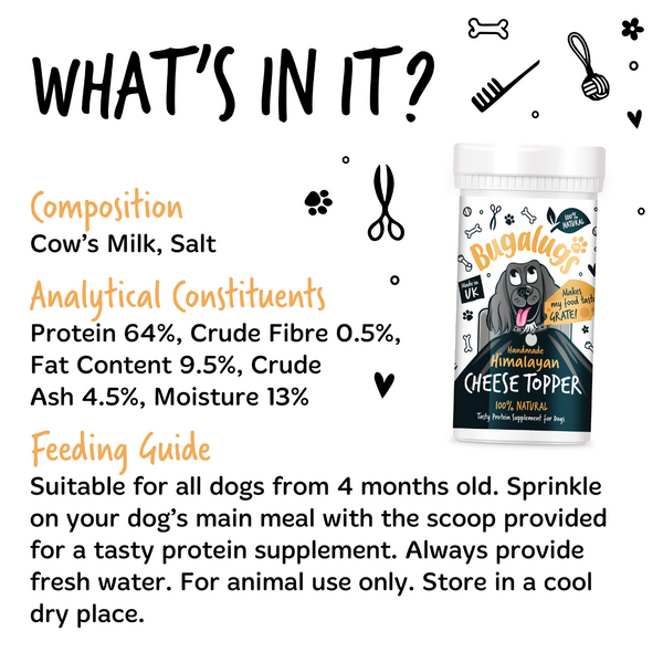 Bugalugs Himalayan Cheese Topper 70g | Calcium & Protein for Dogs ...