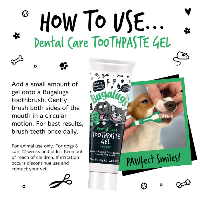 Dental Care Toothpaste Gel with Fresh Mint for Dogs & Cats | Bugalugs ...