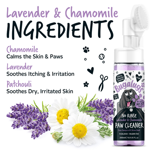 Bugalugs Lavender & Chamomile No Rinse Paw Cleaner for Dogs & Cats ...