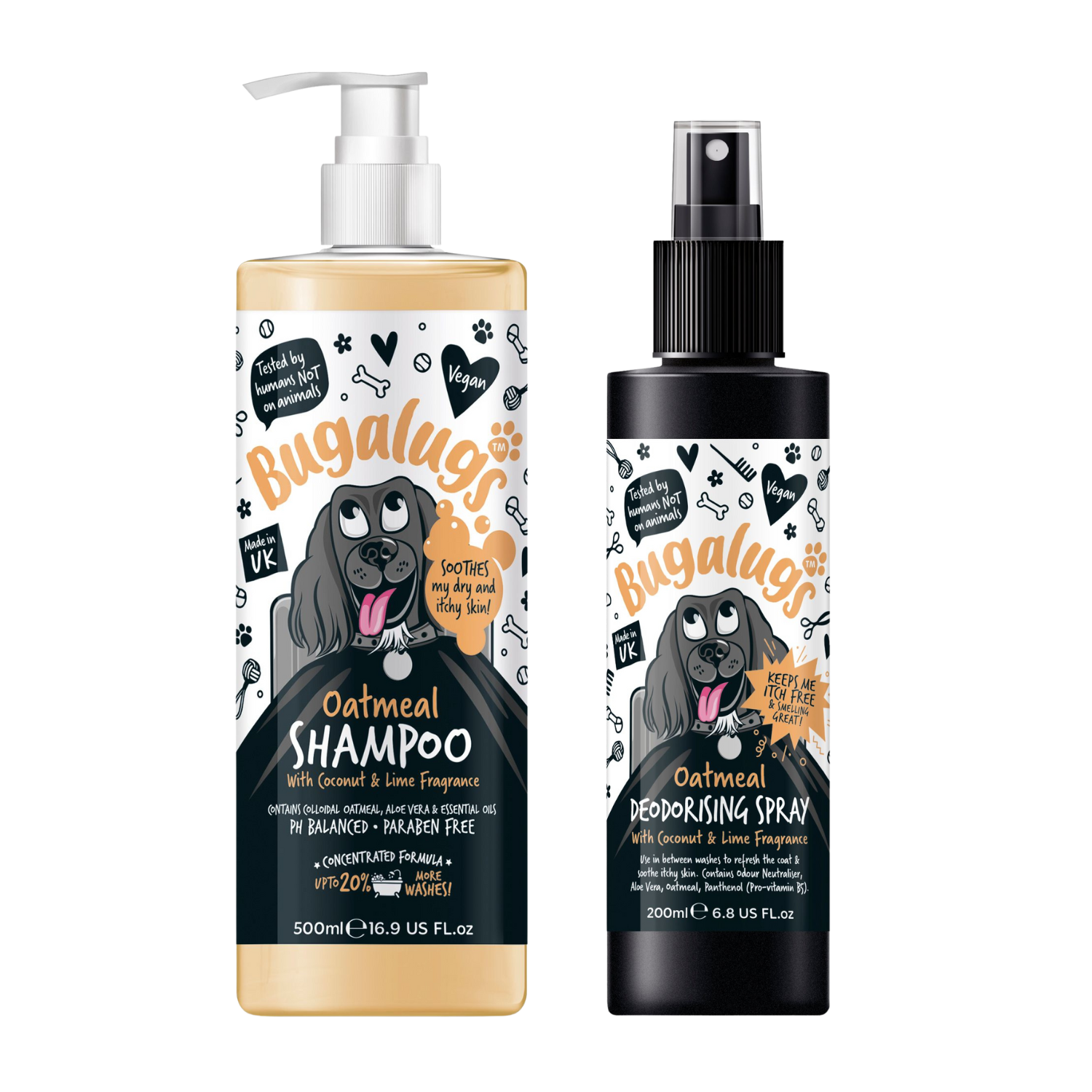 Oatmeal Dog Shampoo and Deodorising Spray Duo | Bugalugs Grooming ...