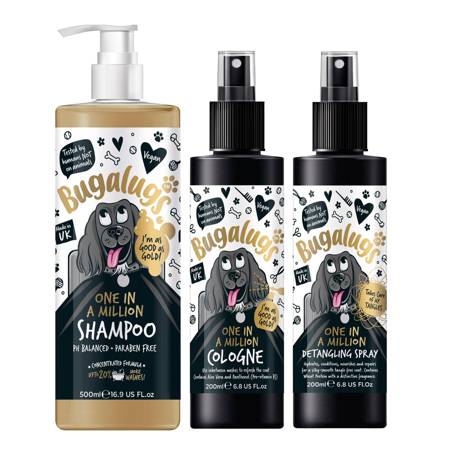 One in a Million Shampoo, Cologne & Detangling Dog Grooming Bundle ...