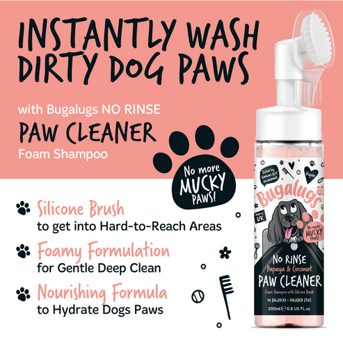 Bugalugs No-rinse Papaya & Coconut Paw Cleaner for Dogs & Cats ...
