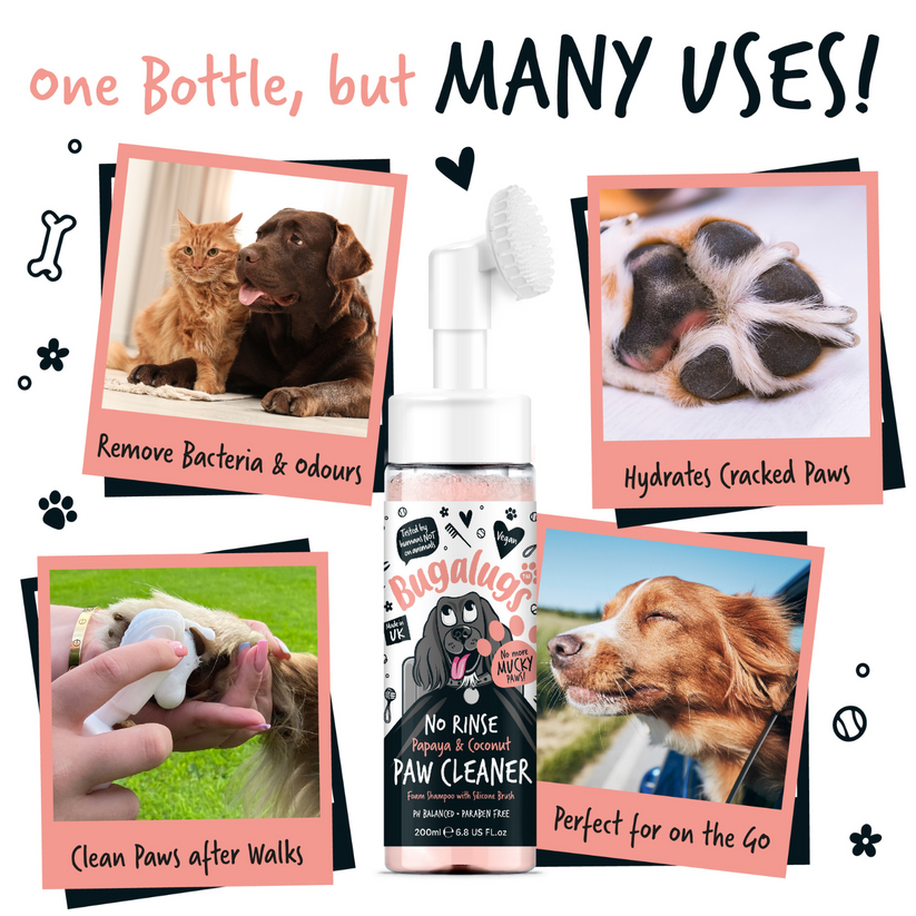 Bugalugs No-rinse Papaya & Coconut Paw Cleaner for Dogs & Cats ...