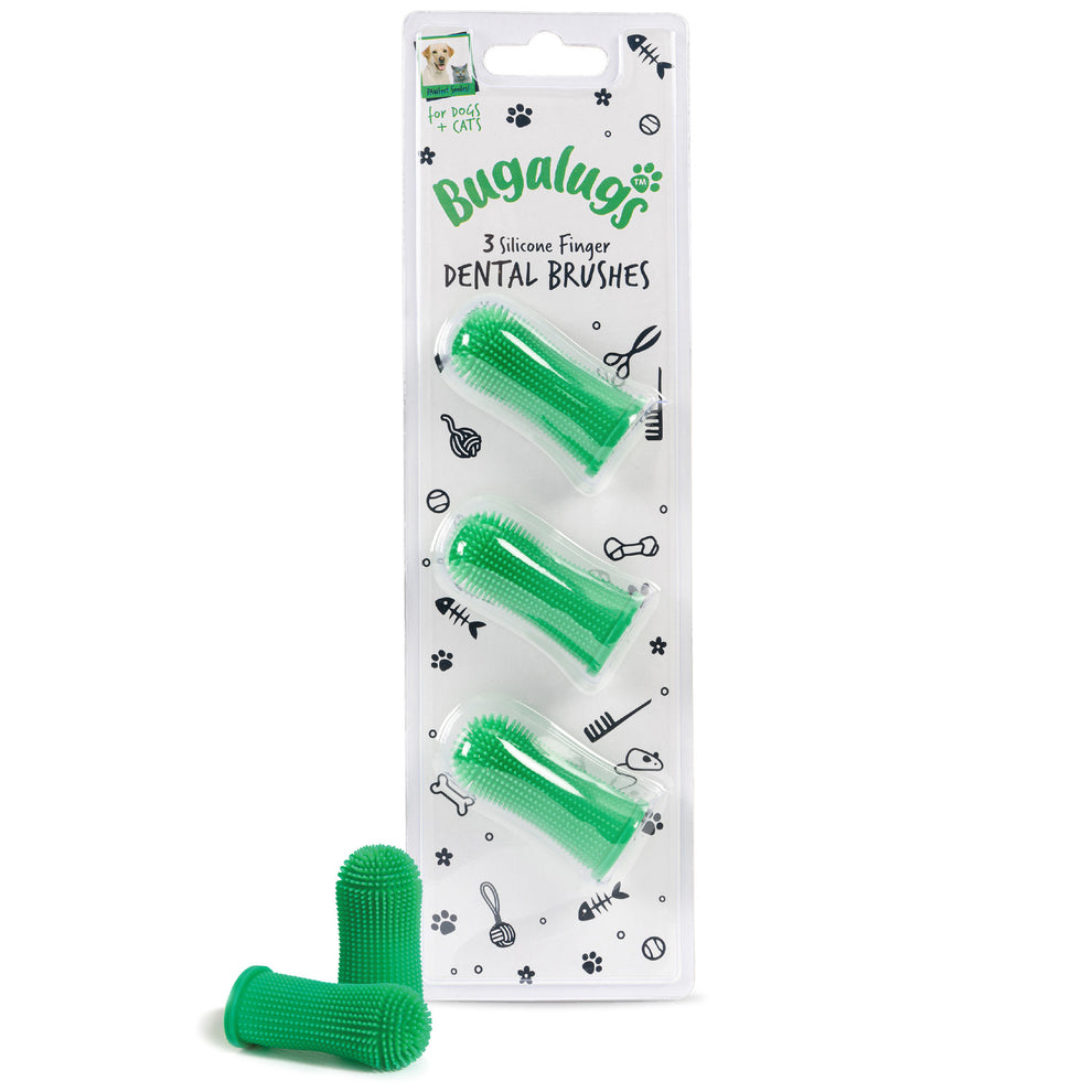 Pack of 3 Silicone Finger Dental Care Brushes for Dogs & Cats ...