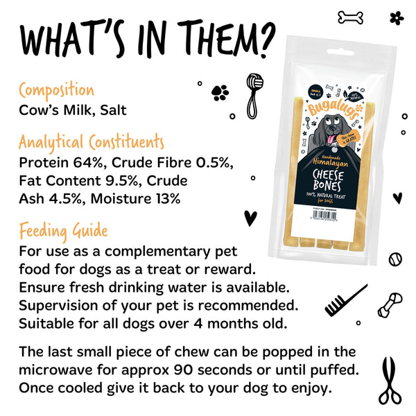 Bugalugs Handmade Himalayan Cheese Bones | 100% Natural Treat for Dogs ...
