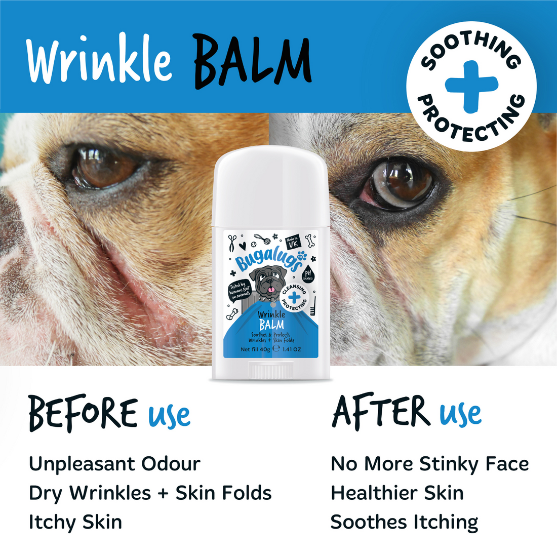 Bugalugs Wrinkle Balm | Wrinkly Pet Moisturiser for all Cats & Dogs ...