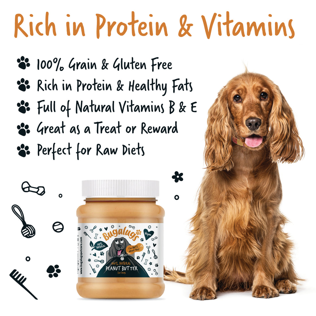 Bugalugs 100% Natural Peanut Butter for Dogs | Dog-safe Peanut Butter ...